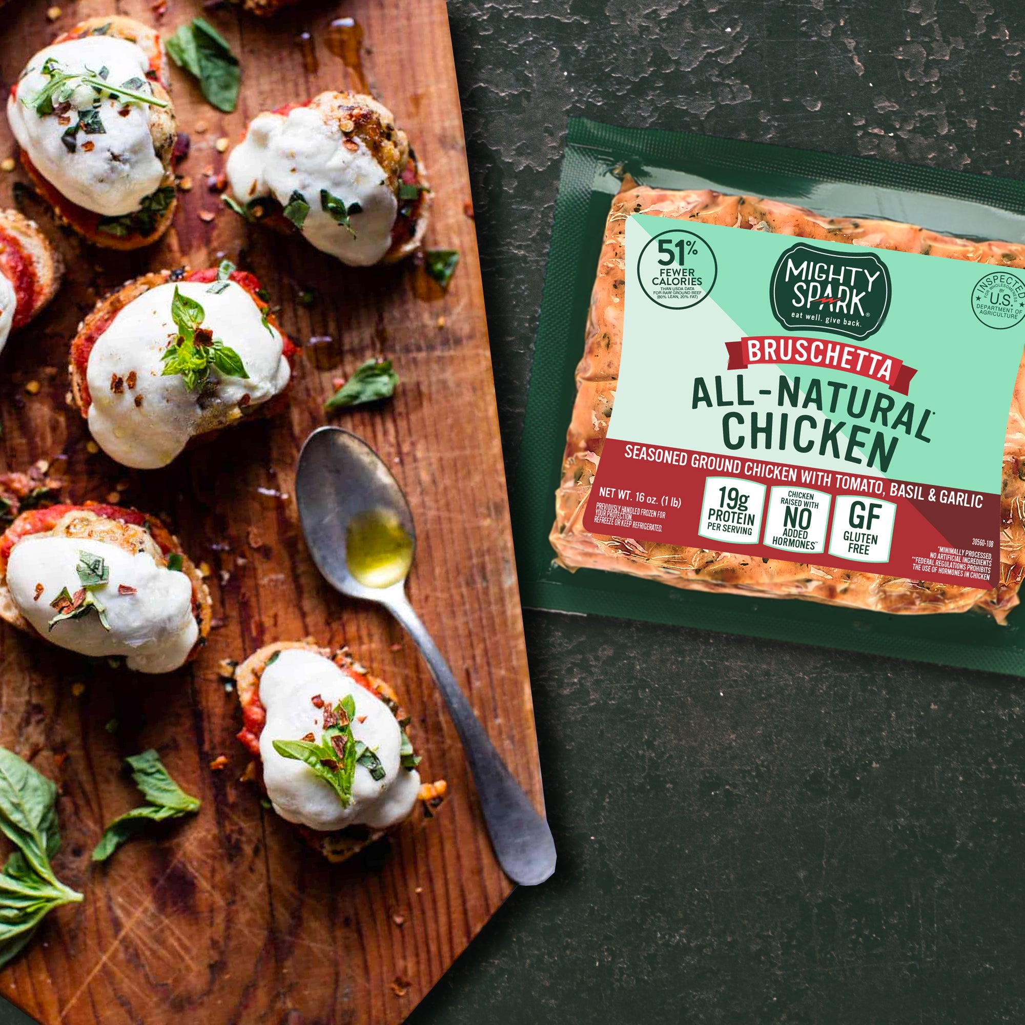 Bruschetta Chicken-Bite Appetizer Recipe – Mighty Spark Food