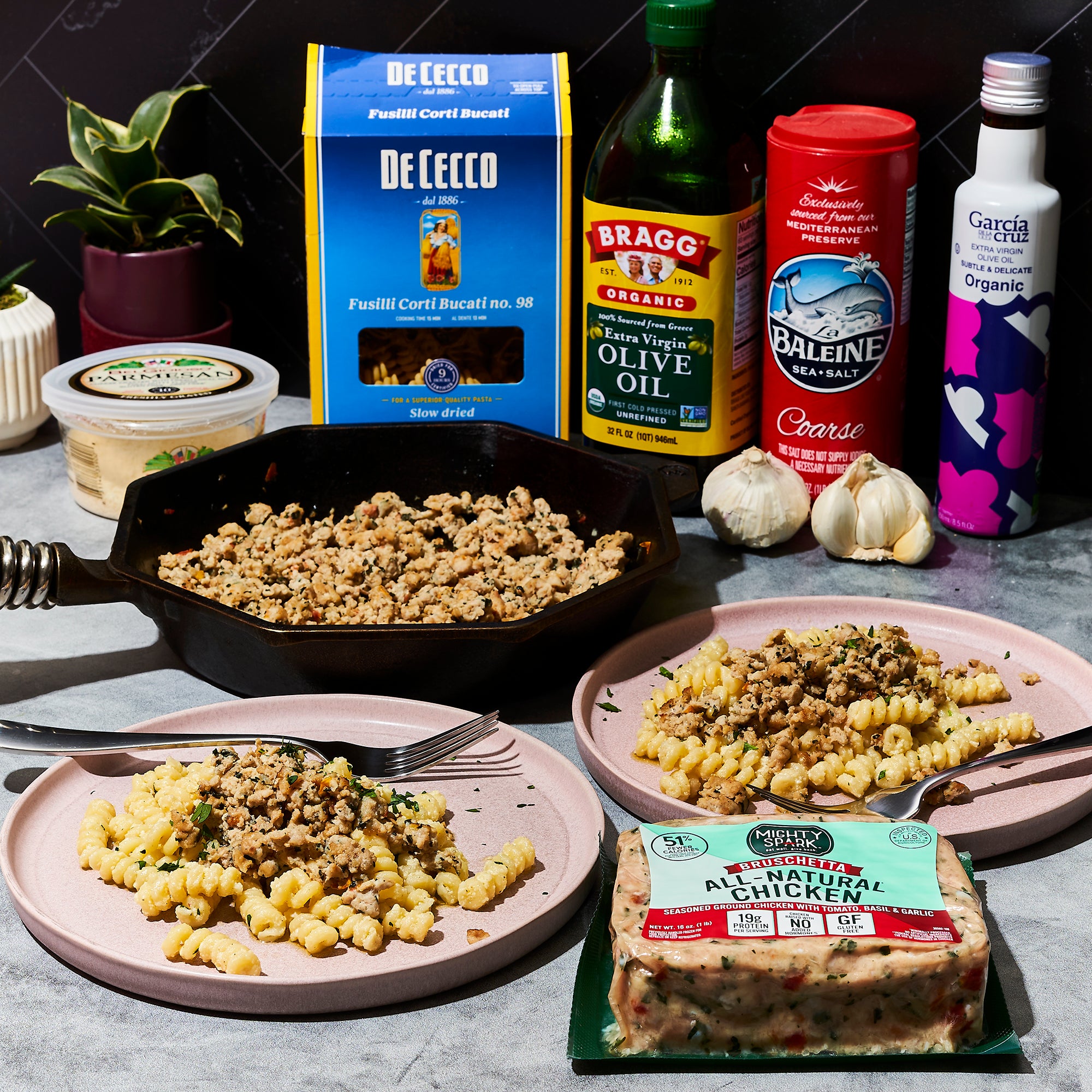 BRUSCHETTA CHICKEN LEMON FUSILLI – Mighty Spark Food