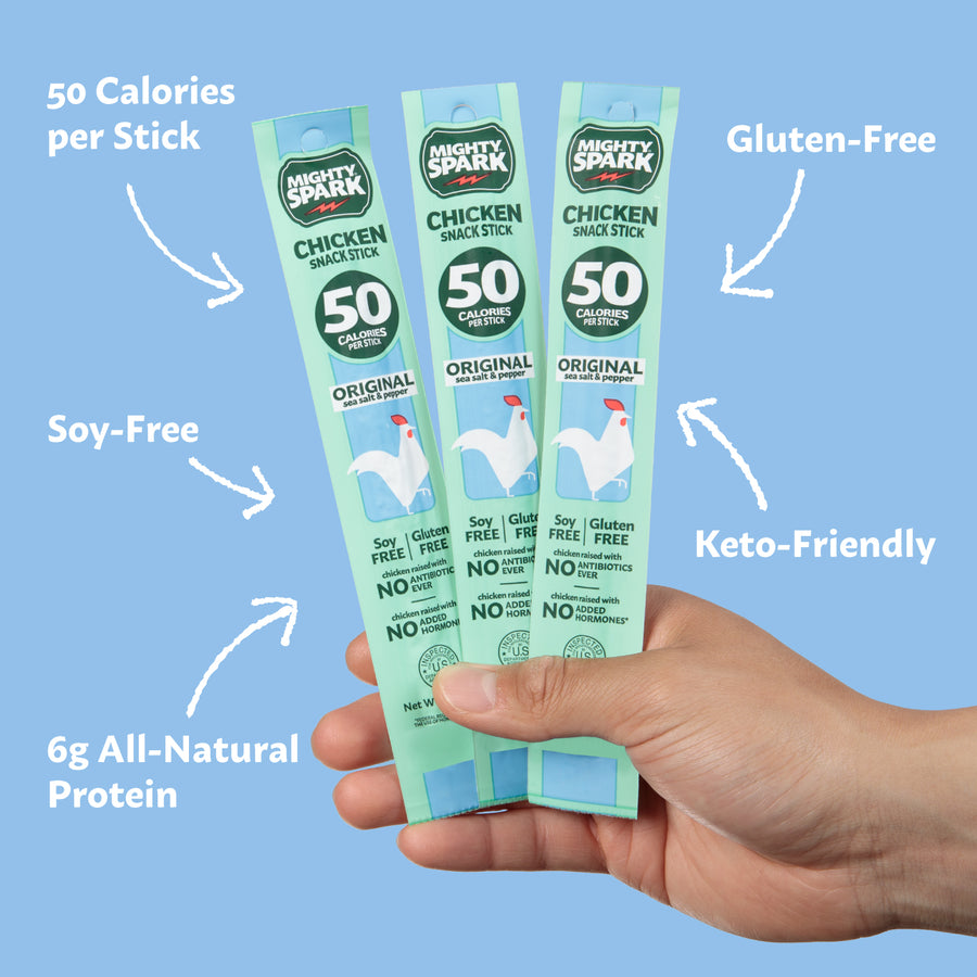 Original Sea Salt & Pepper Chicken Snack Stick - Mighty Spark Food